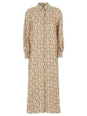 Max Mara Printed Silk Maxi Dress - Multicolor