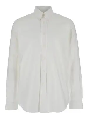 Givenchy Givenchy Men White Shirt With Logo Embroidered On The Front In Cotton Man Multicolor