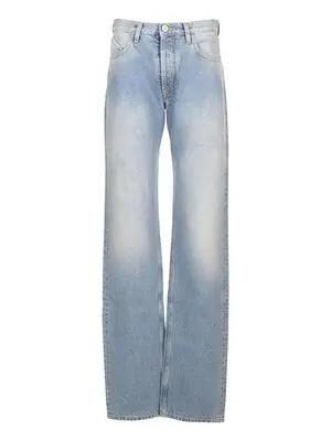 Attico Coated Denim Boyfriend Jeans - Blue