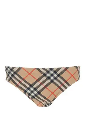 Burberry Beige Speedo With Check Motif In Polyamide - Multicolor