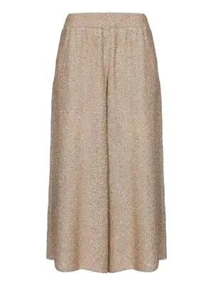 Brunello Cucinelli Sequin-embroidered Cropped Trousers - Multicolor