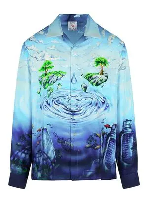 Casablanca Lost Atlantis' Silk Shirt - Blue