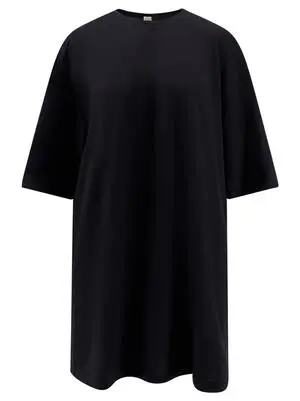TOTEME Relaxed Tee Lyocell And Cotton Short Dress - Black