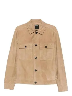 Zegna Neutrals Jackets Shirt Jackets - Cream