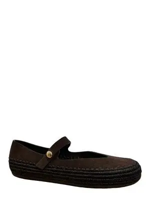 Loewe Loewe Rio Suede And Raffia Ballets Multicolor