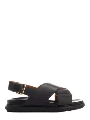 Marni Fussbett Crossed Sandals - Black