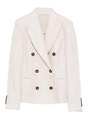 Brunello Cucinelli Linen Double-breasted Jacket - Multicolor