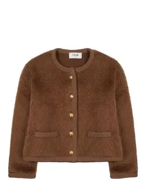 Celine Giacca Chasseur In Mohair - Brown
