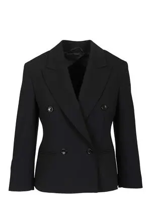 Max Mara MAX MARA Wool Canvas Crop Blazer Blue