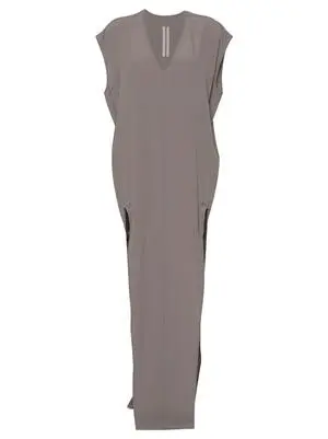 Rick Owens Silk Jersey Long Dress - Gray
