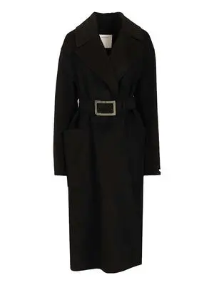 Sportmax Pure Wool Dressing Gown Coat - Black