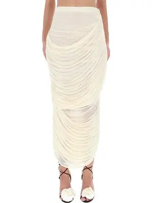 Magda Butrym Draped Midi Skirt - Cream