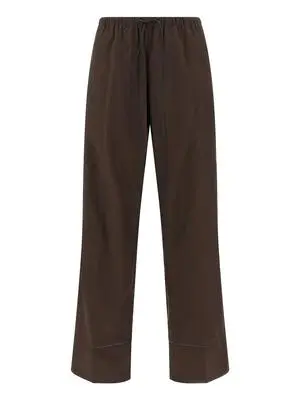 YVES SALOMON Leather Insert Pants - Brown