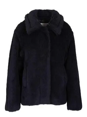 Max Mara Fuggito Short Teddy Coat - Blue