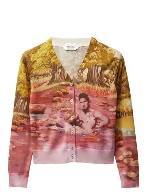 Versace Printed Silk Cardigan - Multicolor