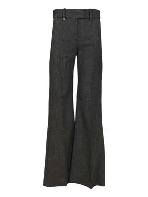 COURREGES Wide-leg Trousers In Caviar Wool - Black