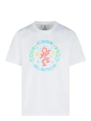 Casablanca Dance Joy' Cotton T-shirt - White