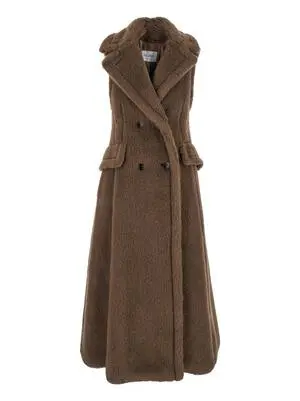 Max Mara Sleeveless Coat With Wide Classic Lapels In Fur - Multicolor
