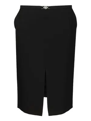 Versace Double Wool Crêpe Midi Skirt - Black
