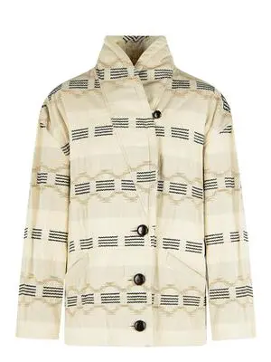 Isabel Marant Étoile Quayla' Beige Cotton Blend Jacket - Cream