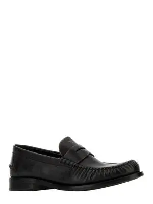 Prada PRADA Brushed Leather Loafers Black