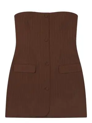 JEAN PAUL GAULTIER Striped Tailored Minidress - Brown