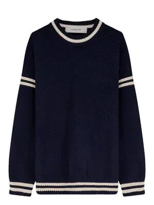 GOLDEN GOOSE Journey Cotton Knit Sweater - Blue