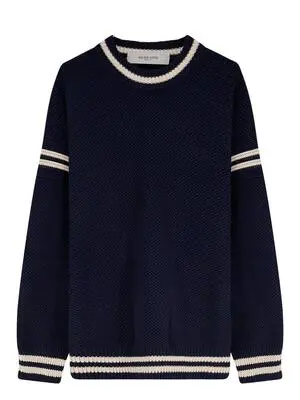 GOLDEN GOOSE Journey Cotton Knit Sweater - Blue