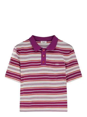 Celine Striped Cotton Polo Shirt - Multicolor