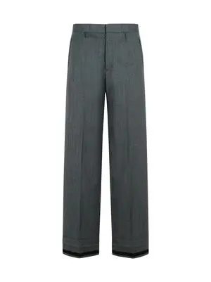 MAISON MARGIELA Grey Wool Blend Trousers - Gray