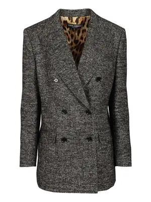 Dolce & Gabbana Double-breasted Chevron Jacket - Gray