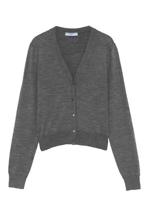 Prada Wool V-necked Cardigan - Multicolor