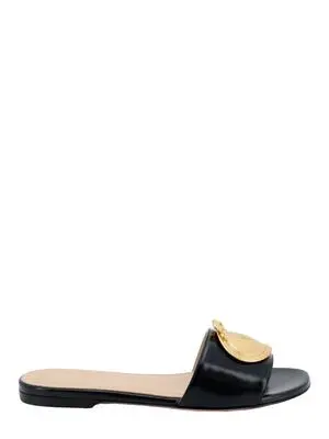 Dior Leather Medaillon Sandals Multicolor