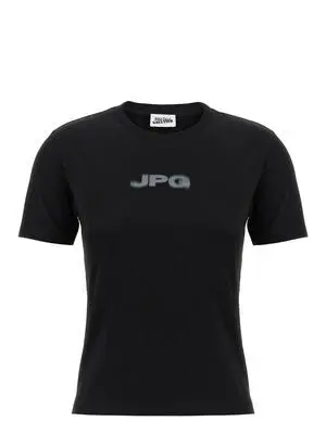 JEAN PAUL GAULTIER Logo Print Cotton T-shirt - Black