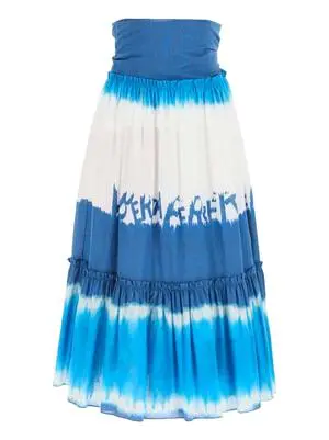 Alberta Ferretti Tie Dye Midi Skirt - Blue