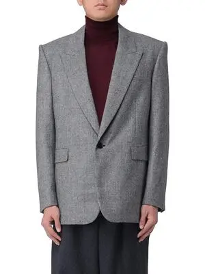 Saint Laurent Wool Single Breasted Jacket - Gray