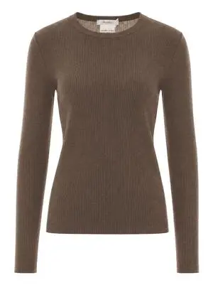 Max Mara Long Sleeve Scoop Neck Top - Brown