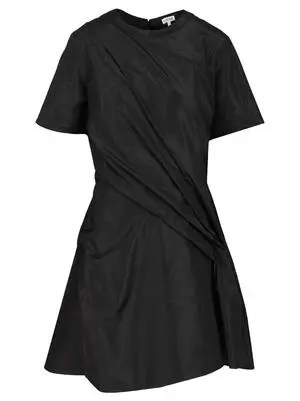 Loewe Twisted Silk Blend Taffeta Dress - Black