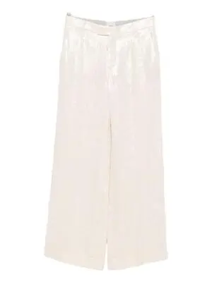 Brunello Cucinelli BRUNELLO CUCINELLI Wide Leg Linen Trousers Multicolor