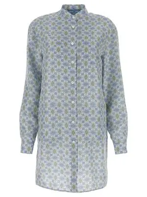 PRADA PRADA Printed Silk Shirt Dress