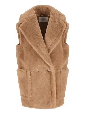 Max Mara Wool Double-breasted Vest - Multicolor