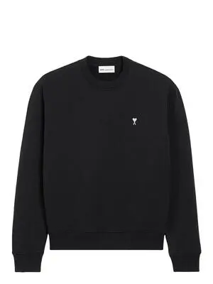 AMI Paris Embroidered Crew Neck Sweatshirt - Black