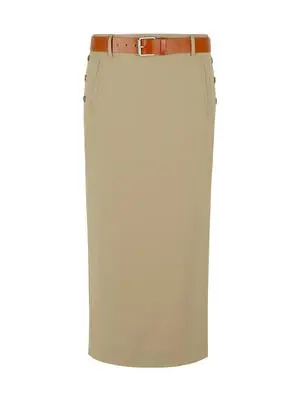 Moschino Beige Virgin Wool Skirt - Cream