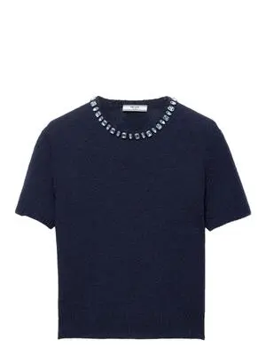 Prada Cashmere Jewel-embellished Crewneck Sweater - Multicolor