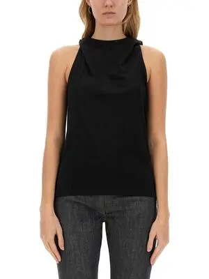 COURREGES COURREGES Logo Hooded Tank Top Black