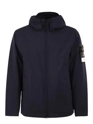 Stone Island Soft Shell-r Hooded Jacket - Blue