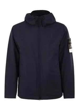 Stone Island Soft Shell-r Hooded Jacket - Blue