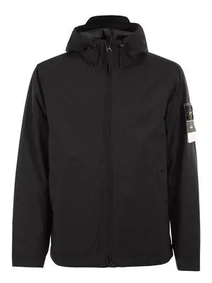 Stone Island Soft Shell-r Hooded Jacket - Black