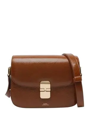 A.p.c. Grace Small Bag In Crinkled Leather - Brown