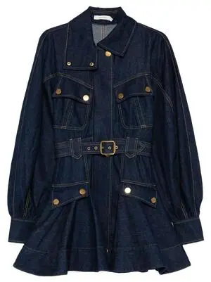 Zimmermann Luna Denim Utility Mini Dress - Multicolor